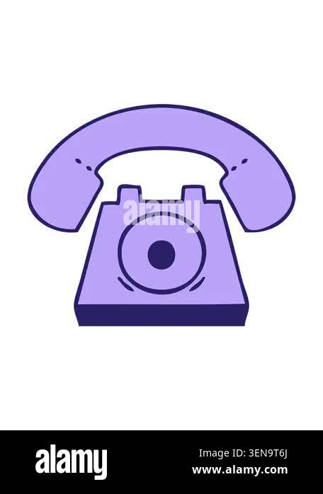 pixelize effect animation of cute cartoon of a old telephone Stock ...