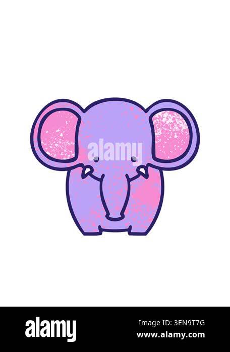 blinking radial lines animation of cute elephant Stock Video Footage ...