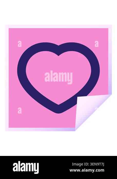 shivering motion animation of heart symbol illustration square sticker ...