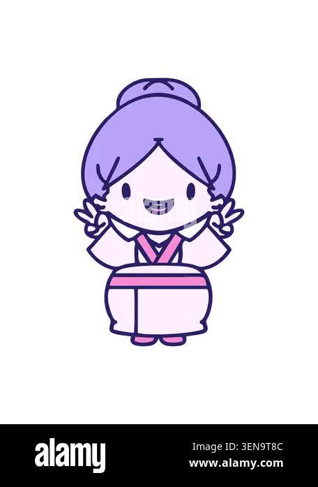 pixelize effect animation of happy japanese bride celebrating marriage ...