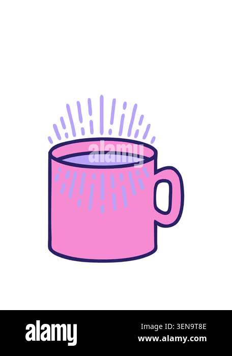 stretching up animation of image of cup of coffee Stock Video Footage ...