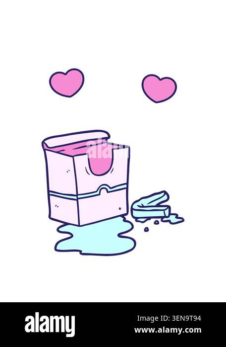 spinning hearts animation of cartoon empty box of fries Stock Video ...