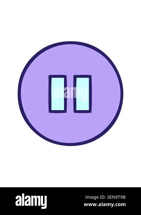 jiggle and pause animation of cute cartoon of a pause button Stock ...