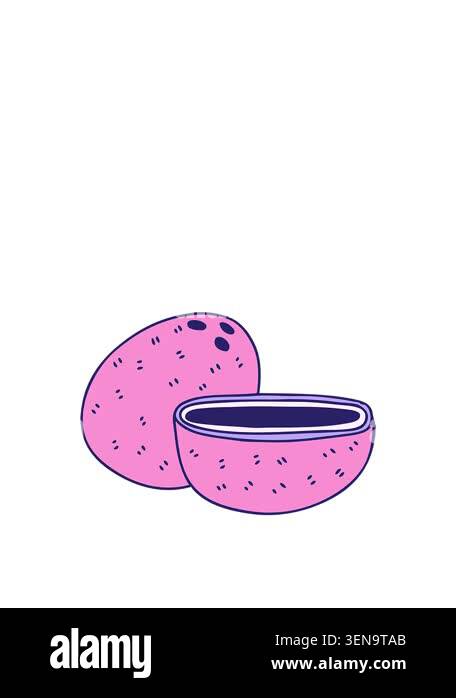 stretching up animation of hand drawn quirky cartoon coconut Stock ...