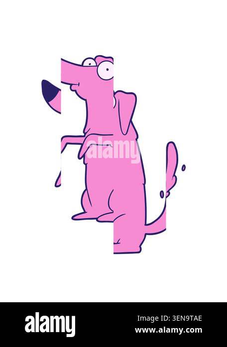 splitting motion animation of cartoon happy dog Stock Video Footage - Alamy