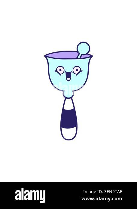 popping motion animation of cute cartoon of a school bell Stock Video ...
