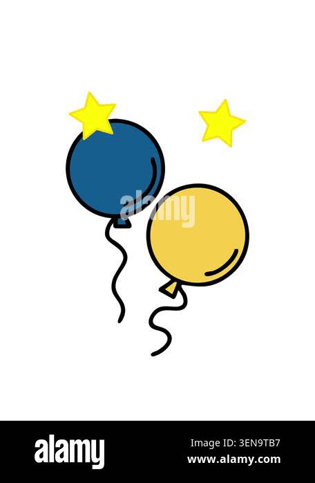 spinning stars animation of a couple of brazilian carnival balloons ...
