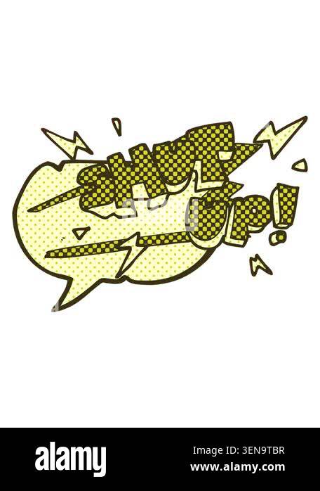 changing color animation of freehand drawn comic book speech bubble ...