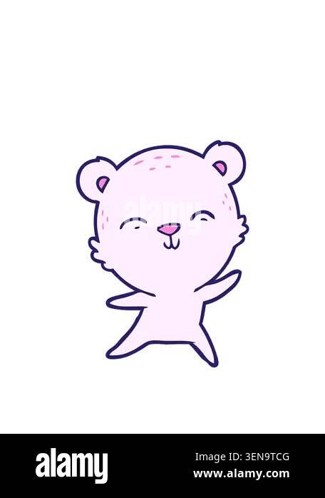 stretching up animation of happy cartoon polar bear dancing Stock Video ...