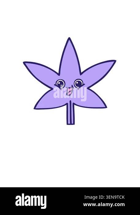 rise and float animation of a cute cartoon of a marijuana leaf Stock ...