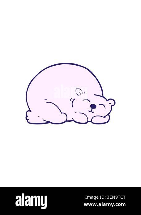 popping motion animation of a happy polar bear sleeping Stock Video ...