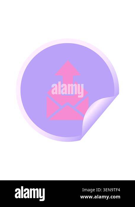 attention grabbing animation of circular peeling sticker cartoon of a ...