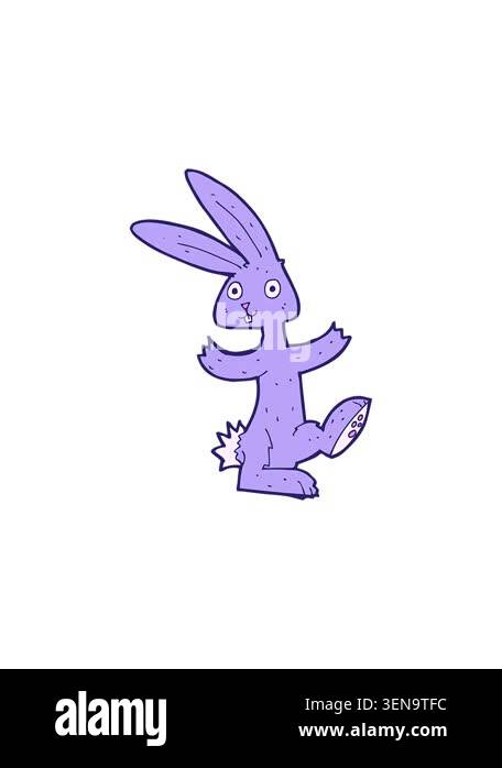 attention grabbing animation of cartoon rabbit character Stock Video ...