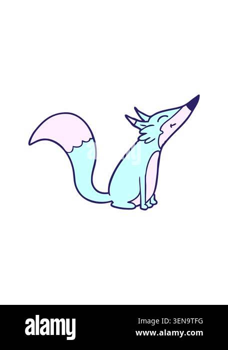 attention grabbing animation of arctic fox cartoon Stock Video Footage ...