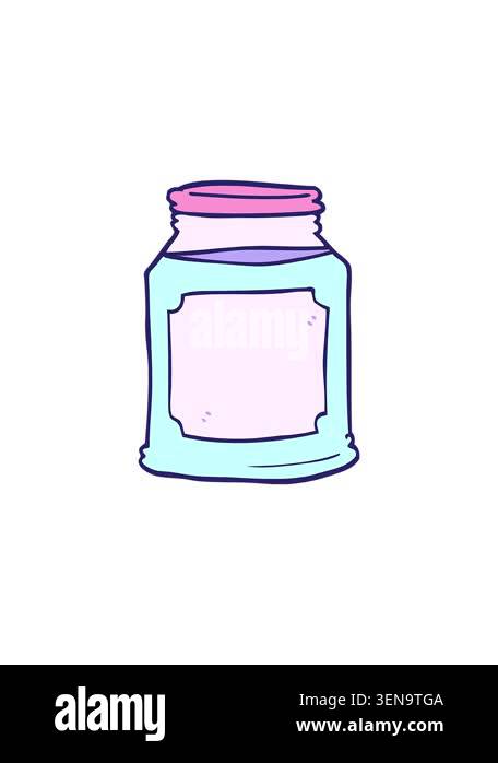 radioactive glowing animation of cartoon doodle candle in jar Stock ...