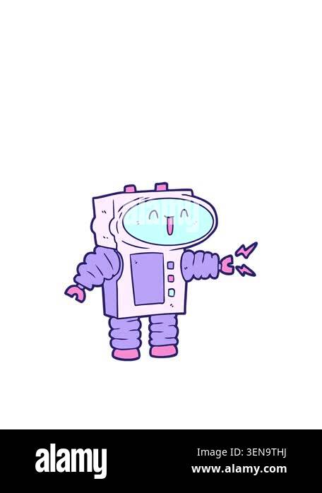 rise and float animation of a cartoon robot illustration Stock Video ...