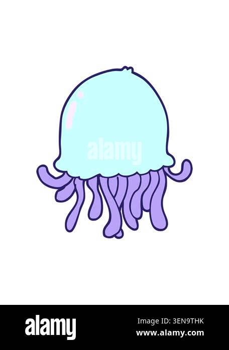 shine light effect animation of cartoon jellyfish Stock Video Footage ...