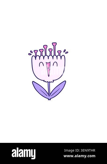 horizontally vibrating animation of cartoon happy flower Stock Video ...
