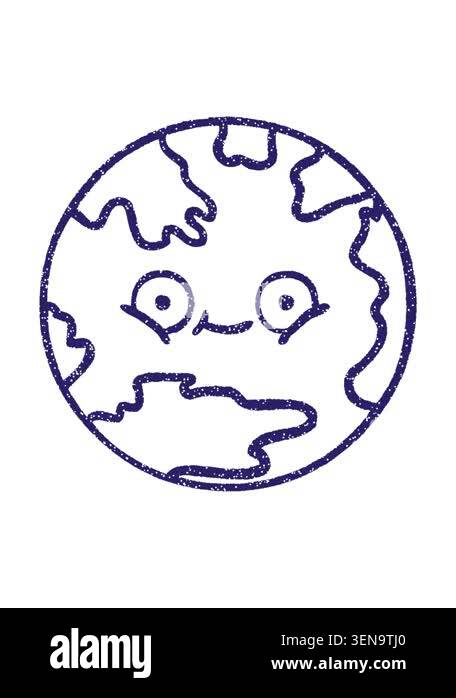 jiggle and pause animation of Planet Earth Charcoal Drawing Stock Video ...