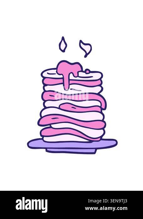 jiggle motion animation of cartoon of a stack of pancakes Stock Video ...