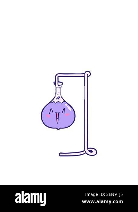 stretching up animation of happy cartoon science experiment Stock Video ...