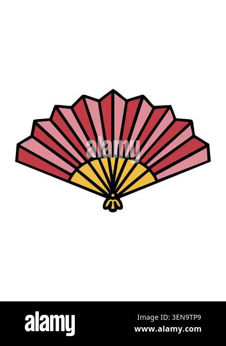 shaking motion animation of traditional open japanese folding fan Stock ...