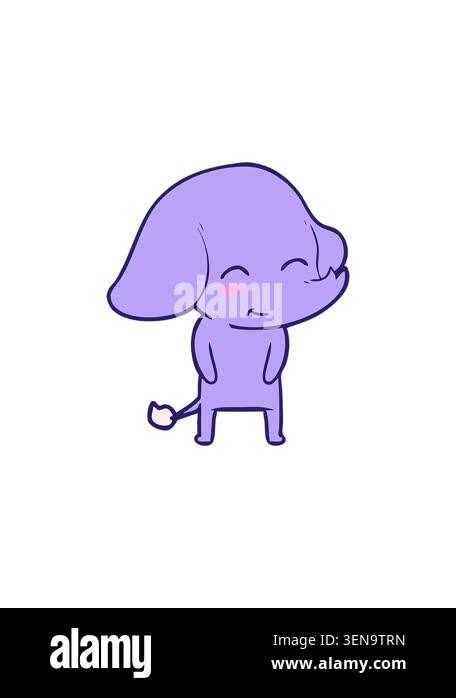 radioactive glowing animation of cute cartoon elephant doodle Stock ...