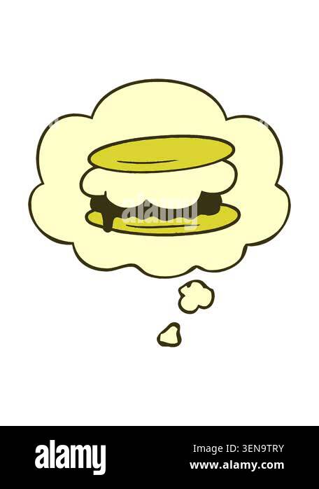 changing color animation of smore cartoon with thought bubble in comic ...