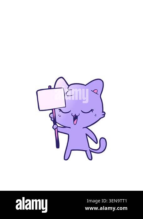 jumping motion animation of happy cartoon cat drawing Stock Video ...
