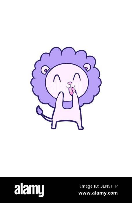 popping motion animation of happy cartoon of lion Stock Video Footage ...