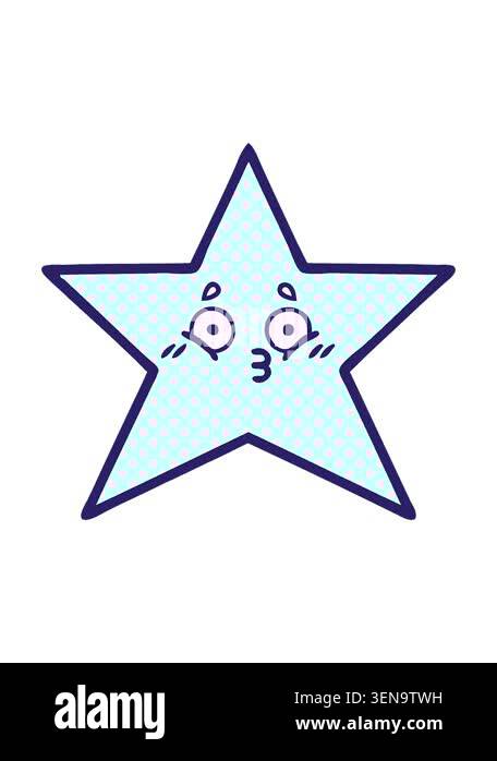 bobbing motion animation of comic book style cartoon of a star fish ...