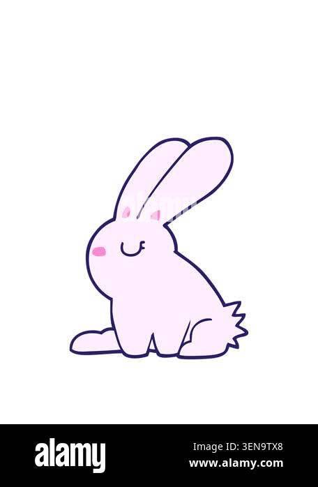 stretching up animation of bunny rabbit illustration Stock Video ...