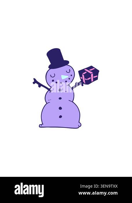 splitting effect animation of winter snowman Stock Video Footage - Alamy