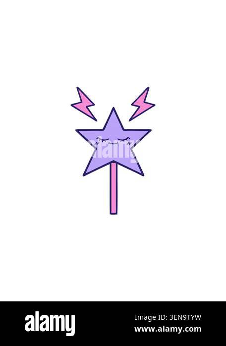 flashy sales animation of cute cartoon of a magic wand Stock Video ...