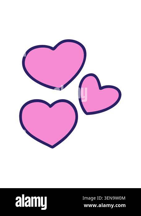 vibrating motion animation of cartoon set of love hearts Stock Video ...