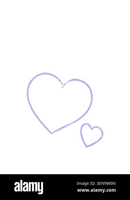 stretching up animation of Heart Symbols Charcoal Drawing Stock Video ...