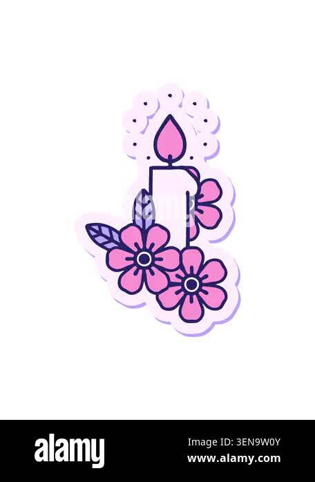 pixelize effect animation of sticker of tattoo in traditional style of ...