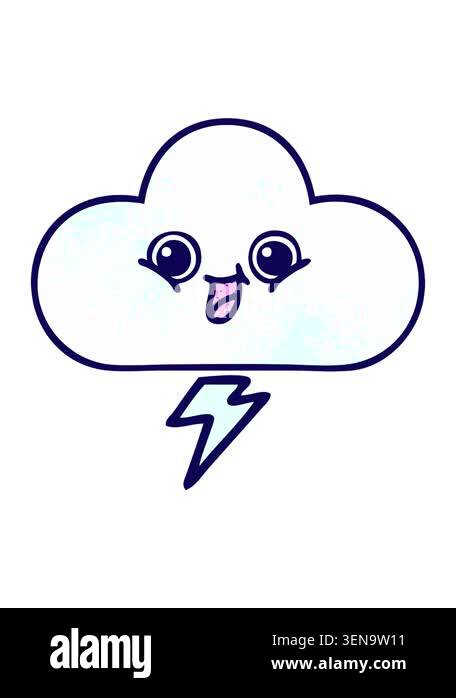 neon light effect animation of retro grunge texture cartoon of a storm ...