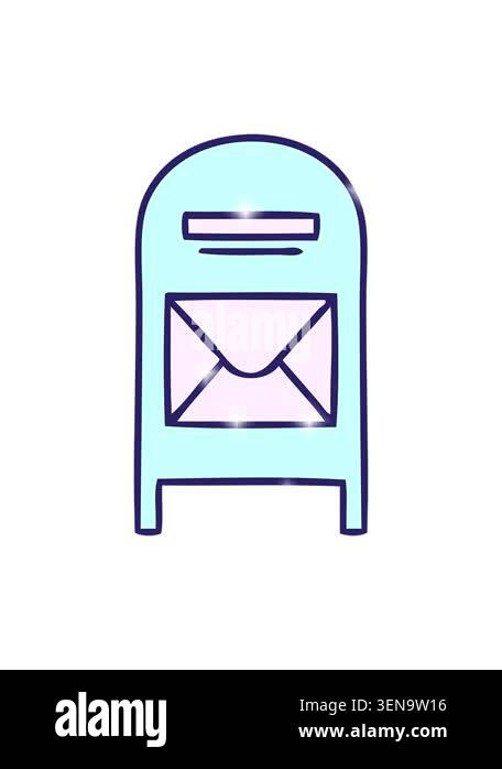 glitter effect animation of cute cartoon of a mailbox Stock Video ...