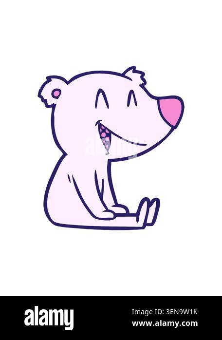 spinning motion animation of sitting bear cartoon Stock Video Footage ...