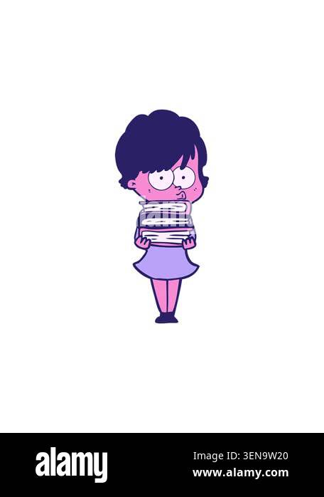 popping motion animation of cartoon woman neon color illustration Stock ...