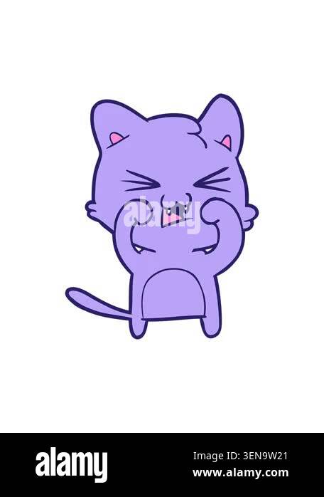 pixelize effect animation of cartoon cat hissing Stock Video Footage ...