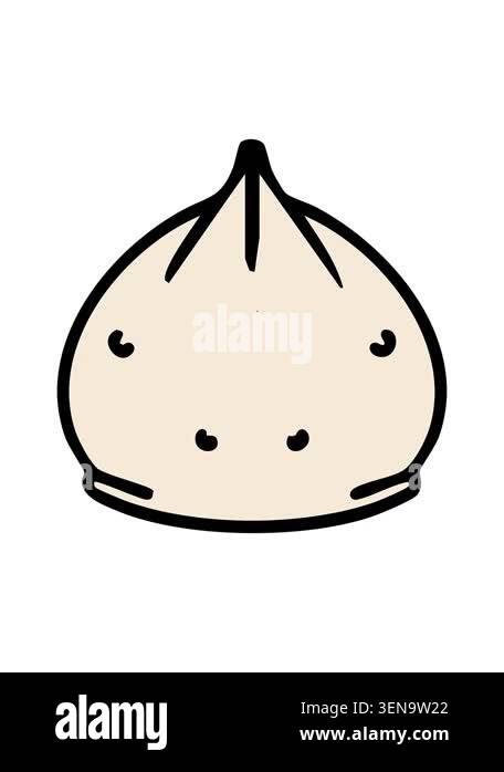 bob and pause animation of traditional japanese steamed gyoza dumpling ...