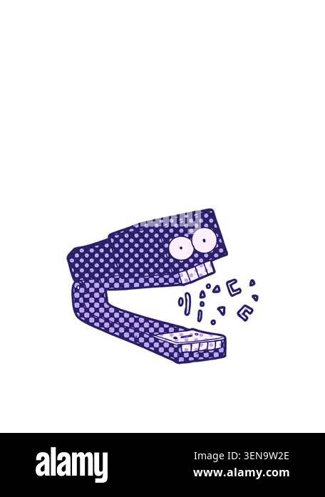 rise and float animation of crazy cartoon stapler Stock Video Footage ...