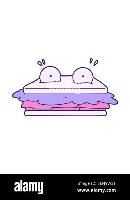 jiggle and pause animation of sandwich cartoon character doodle Stock ...