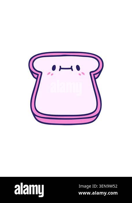 radioactive glowing animation of cartoon slice of bread with face Stock ...