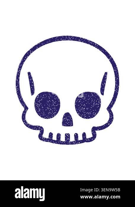 bobbing motion animation of Spooky Skull Charcoal draw Stock Video ...