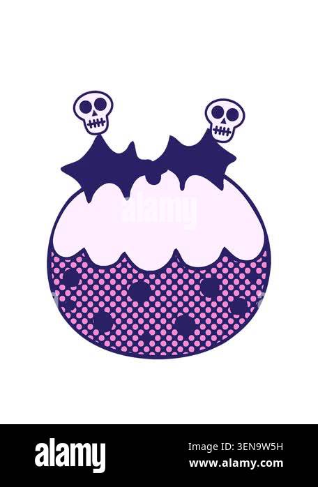 spinning skulls animation of comic book style quirky cartoon christmas ...
