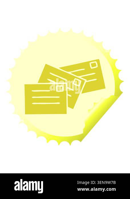 changing color animation of circular peeling sticker cartoon of a ...