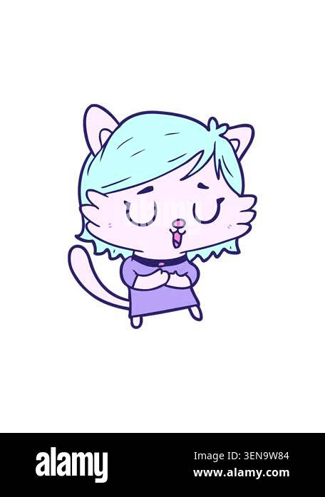 starburst effect animation of cartoon cat girl Stock Video Footage - Alamy